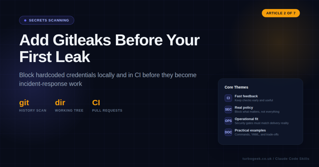 How to Add Secret Scanning with Gitleaks Before Your First Leak